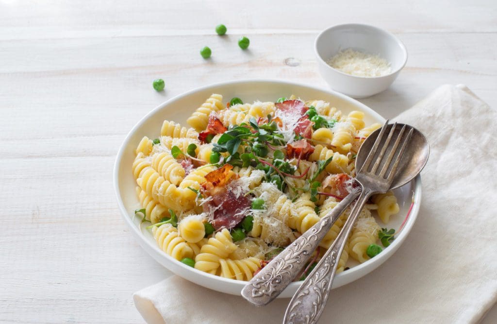 Bacon Pea Pasta - Chefs Club Kitchen